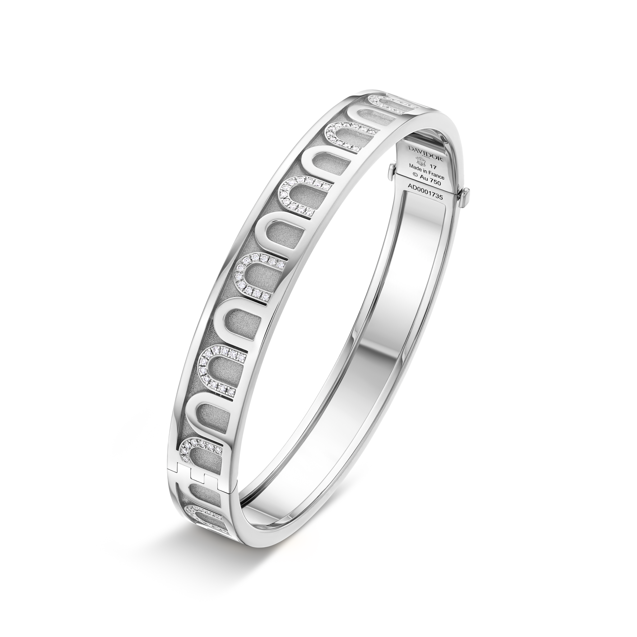 L'Arc de DAVIDOR Bangle MM, 18k White Gold with Satin Finish and Colon