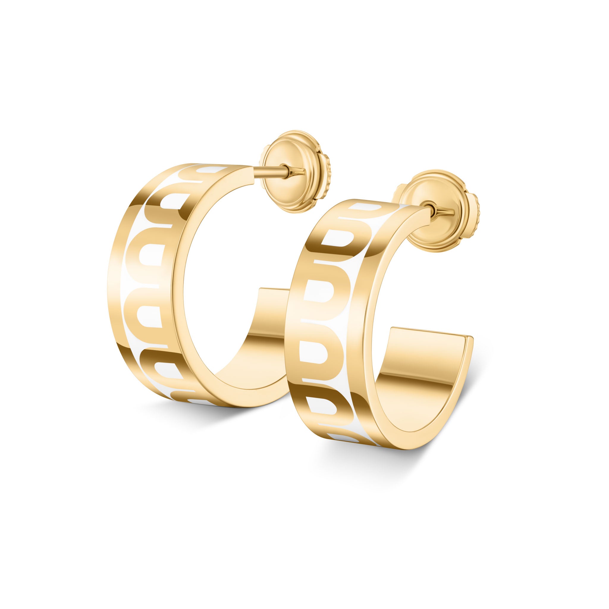 L'Arc de DAVIDOR Creole Earring PM, 18k Yellow Gold with Lacquered Cer