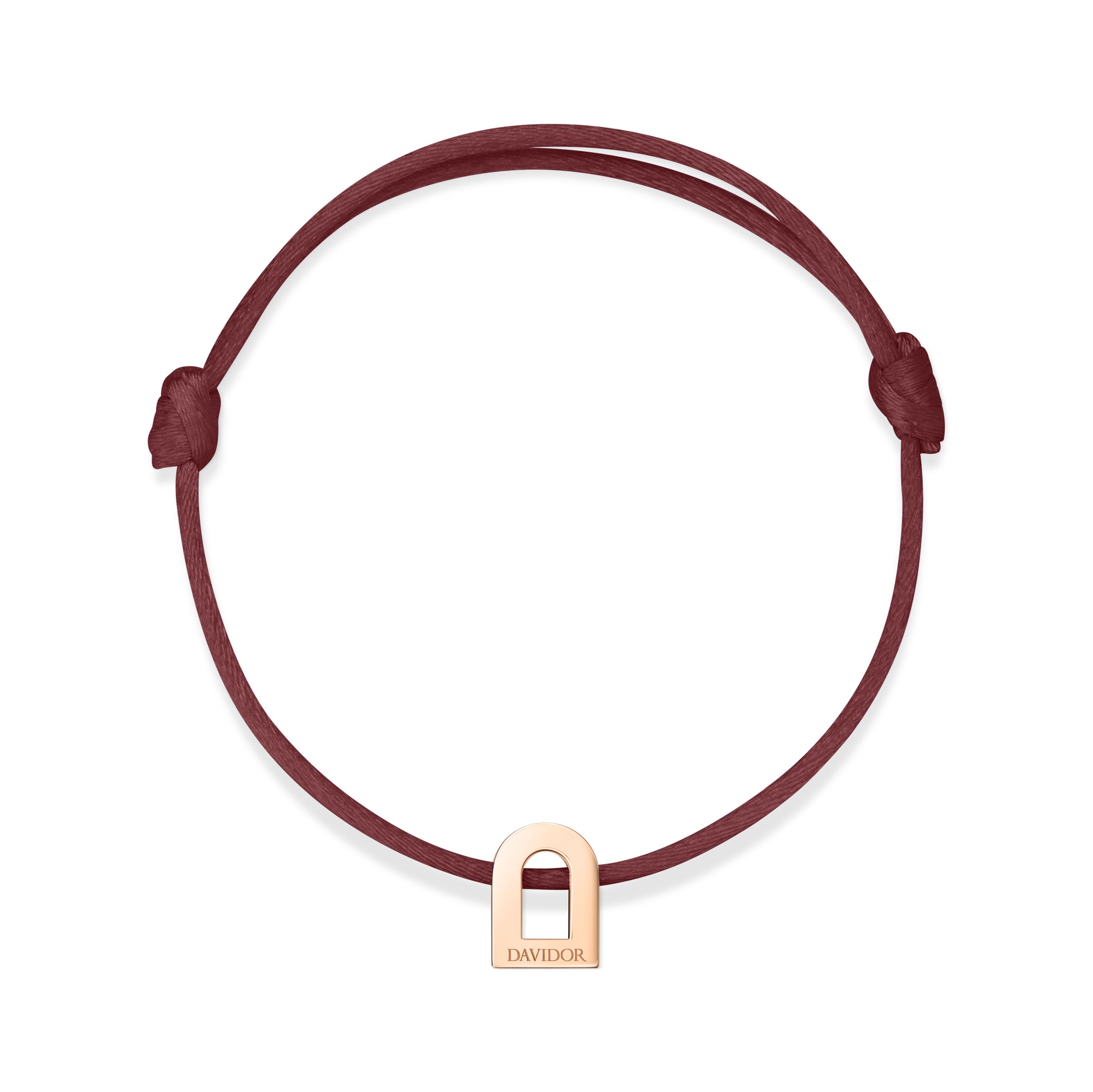 L'Arc Voyage Charm PM, 18k Rose Gold on Silk Cord Bracelet – DAVIDOR